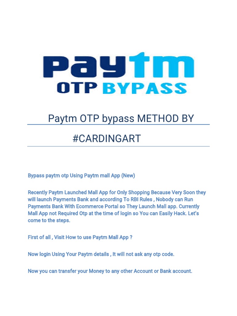 Paytm Otp Bypass | PDF