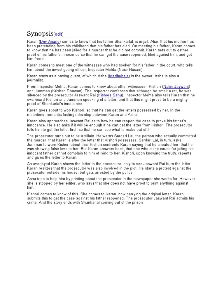 Synopsis: Dev Anand | PDF | Violence