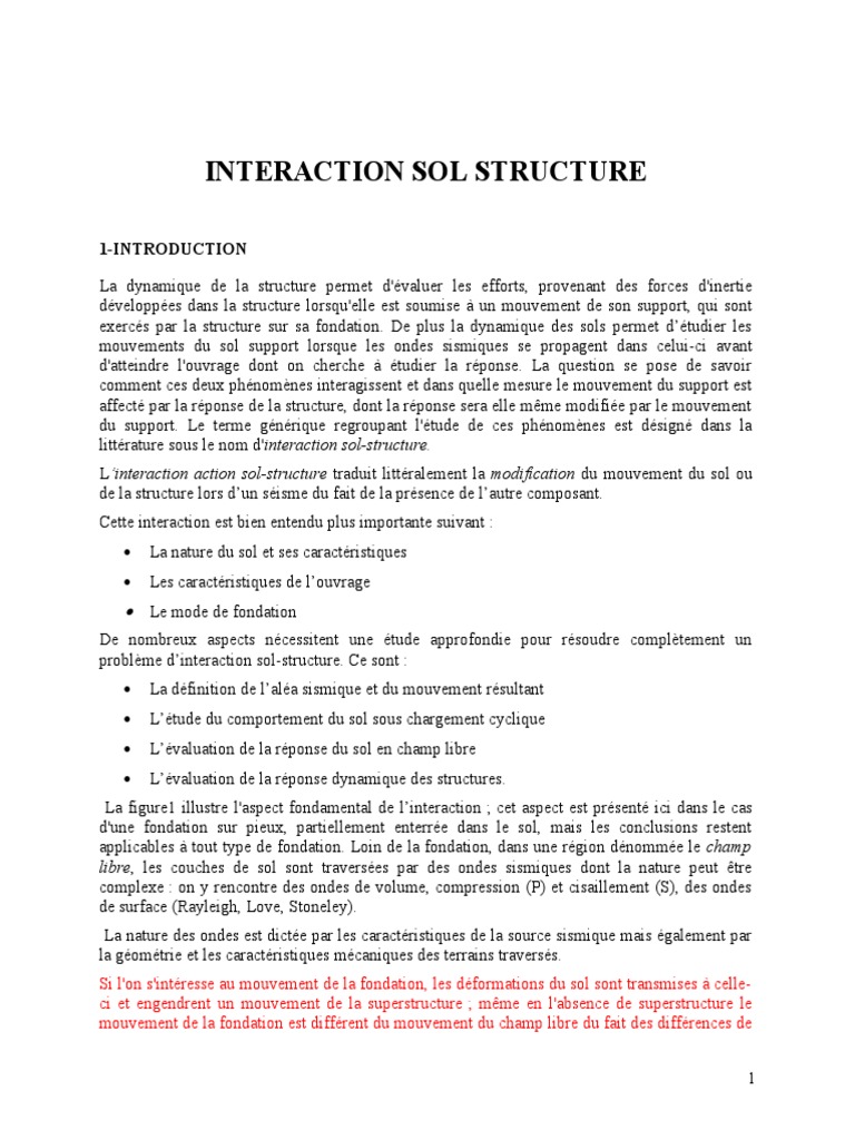 Interaction Sol Structure | PDF | Méthode des éléments finis | Masse