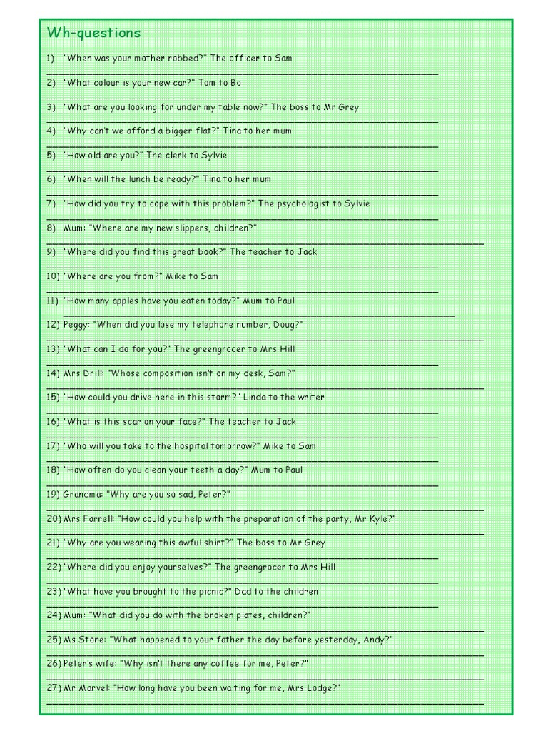 Whquestions Reported Speech | PDF