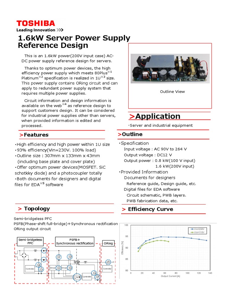 1.6kW Server Power Supply Reference Design: Features Outline | PDF ...