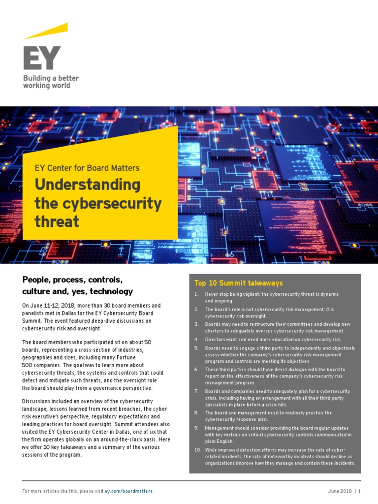 Ey Understanding The Cybersecurity PDF | PDF | Computer Security | Security