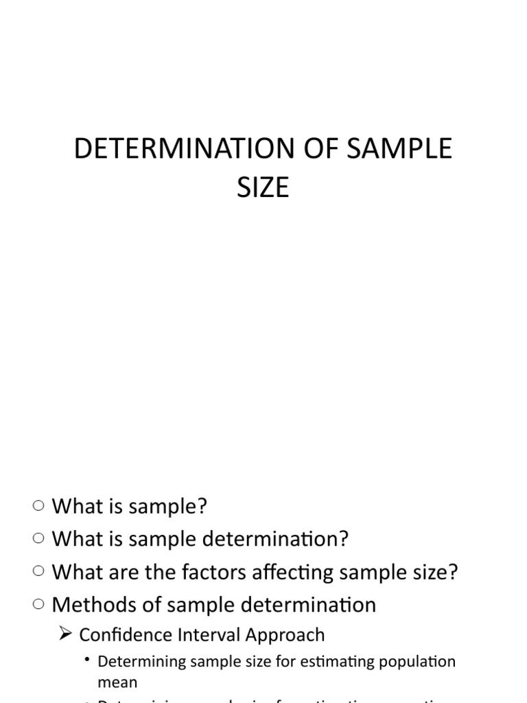 Determining Optimal Sample Sizes: A Guide to Selecting Sample Sizes Based on Confidence ...
