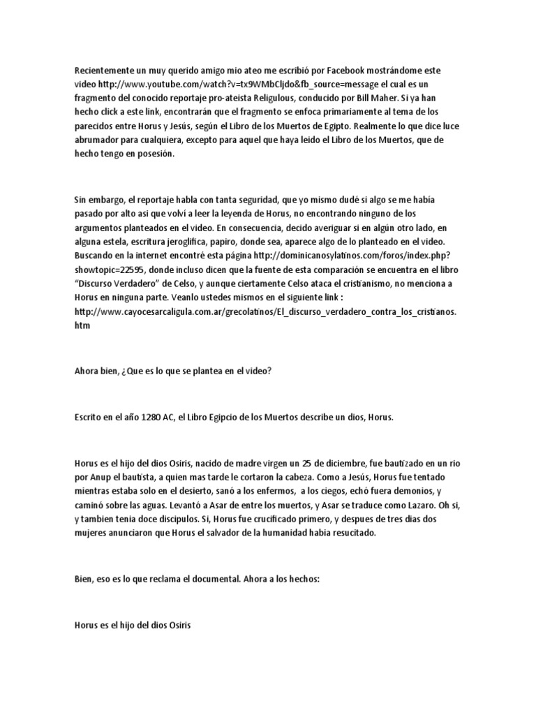 Horus Vs Jesus | PDF | Horus | Osiris