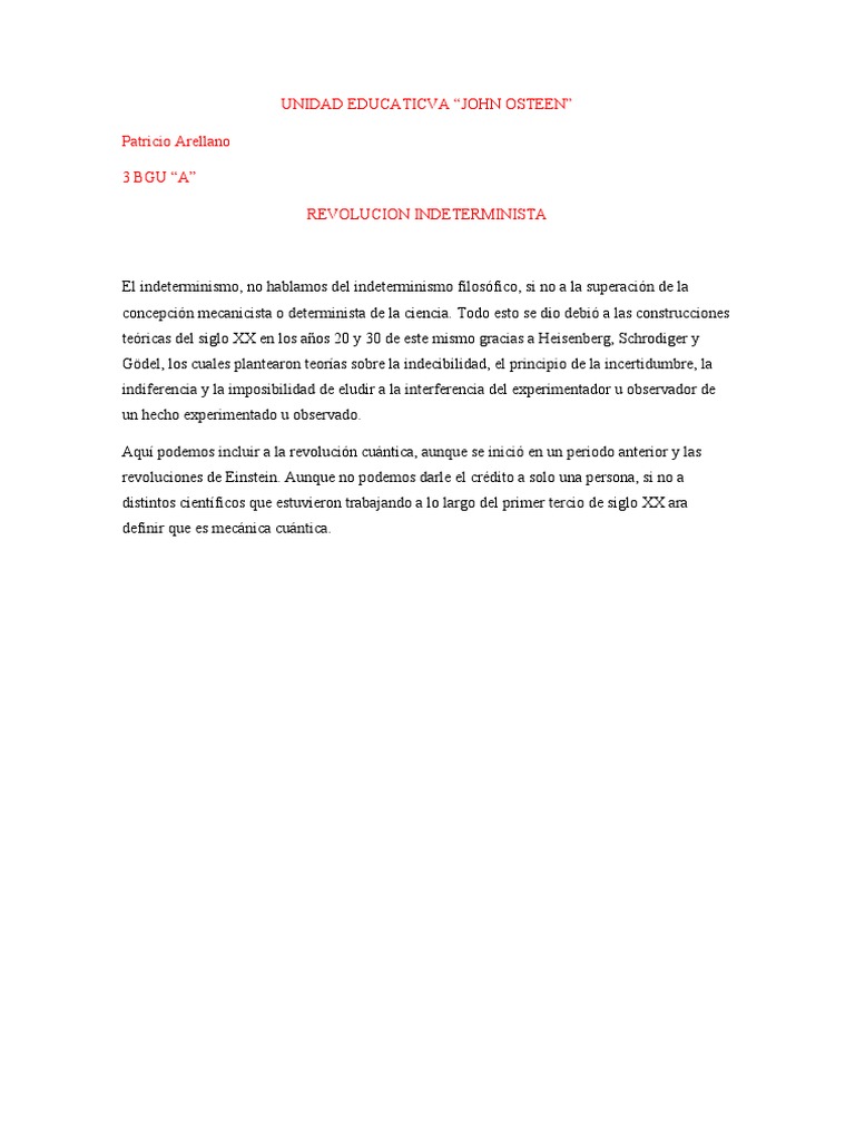 Indeterminismo | PDF