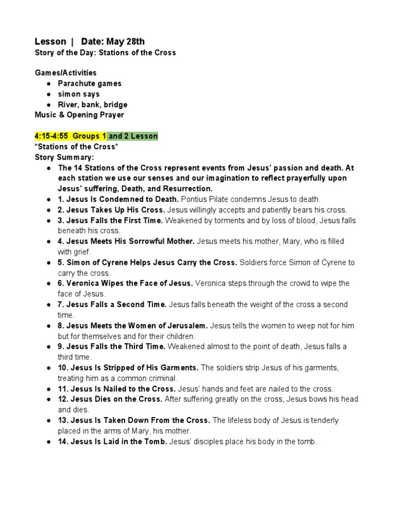 Stations of the Cross Lesson Plan | PDF | Religion & Spirituality