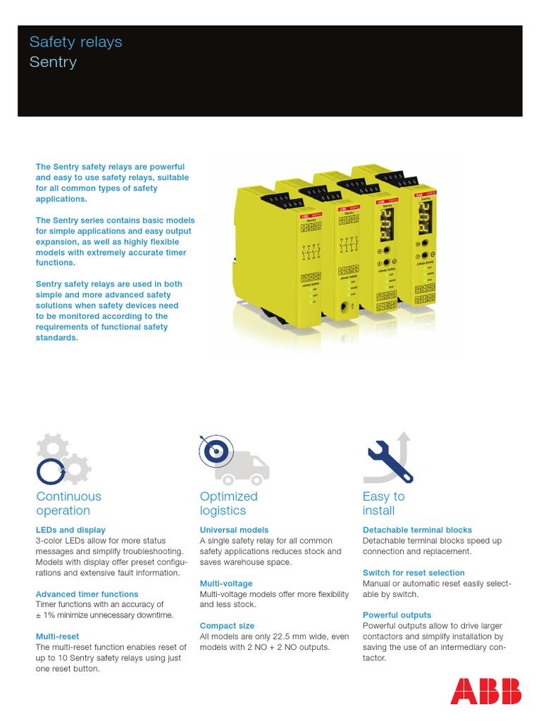Sentry Product Sheet - 2TLC010001L0201 | Download Free PDF | Timer | Relay