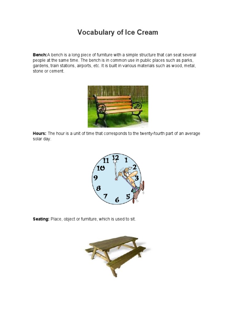 Vocabulary of Ice Cream Terms | PDF | Nature | Foods