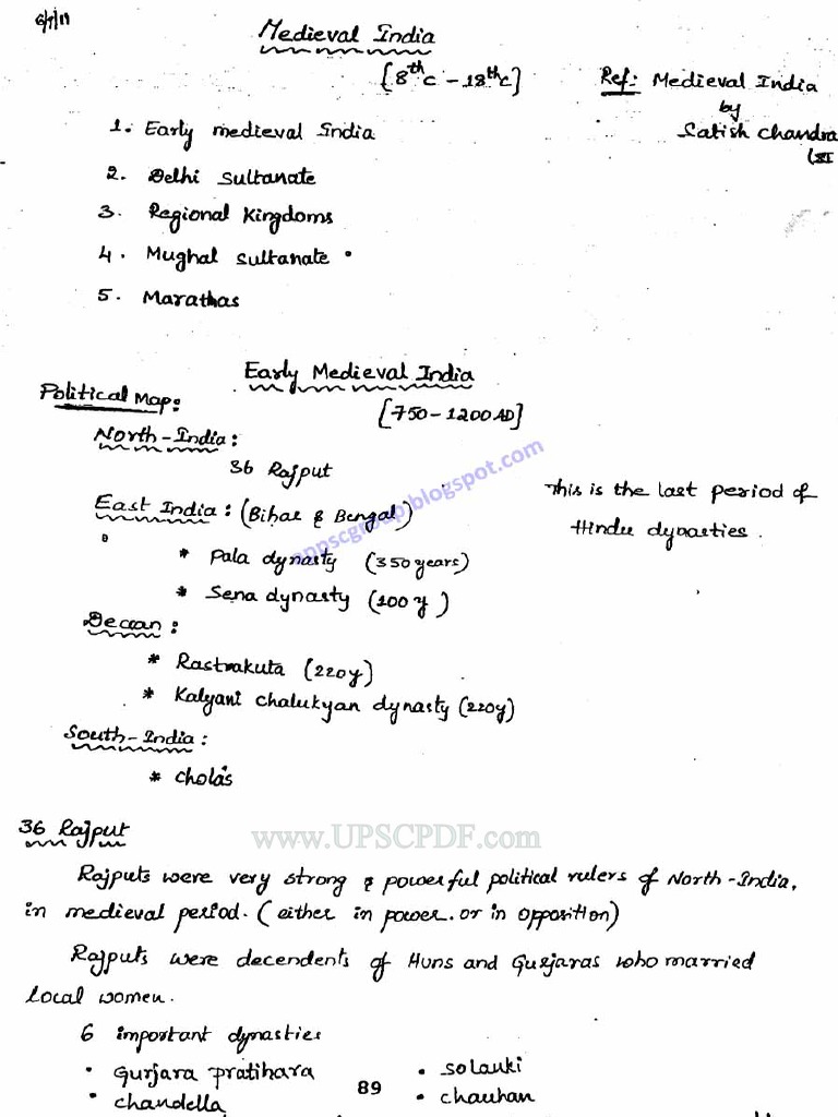 Medieval History Hand Written Notes PDF | PDF