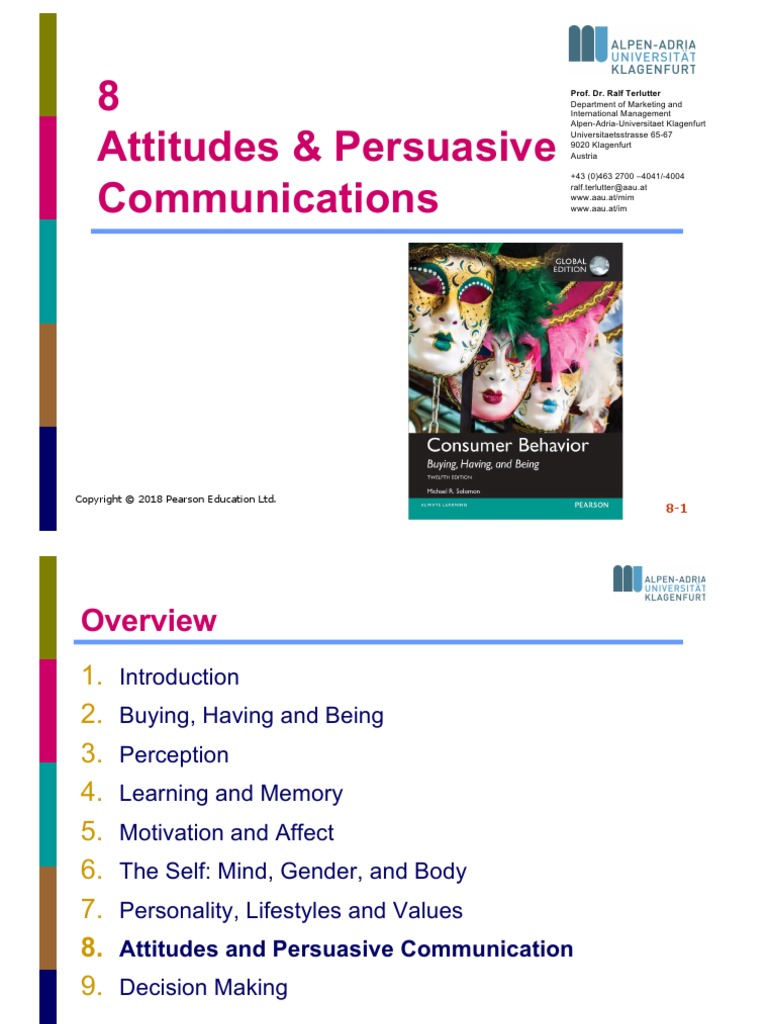 8 - Attitudes and Persuasive Communication | PDF | Attitude (Psychology ...