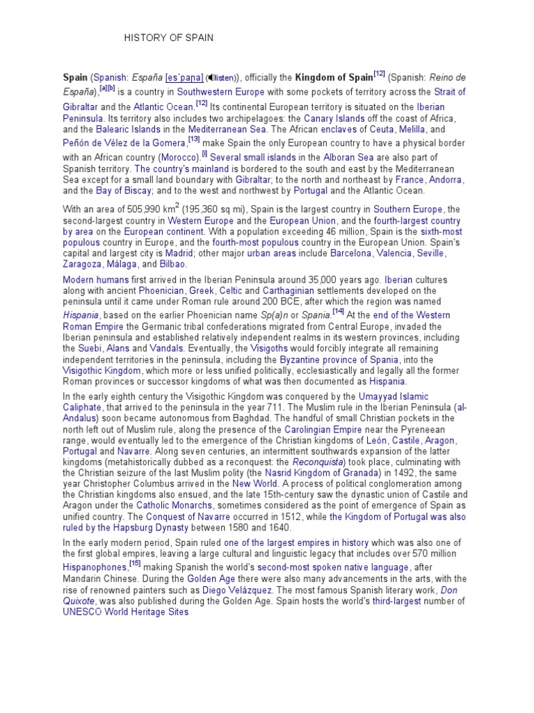 History of Spain | PDF | Iberian Peninsula | Al Andalus