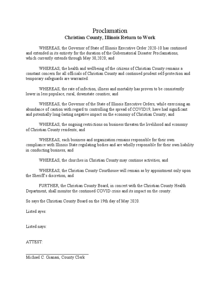 Christian County Board Proclamation | PDF