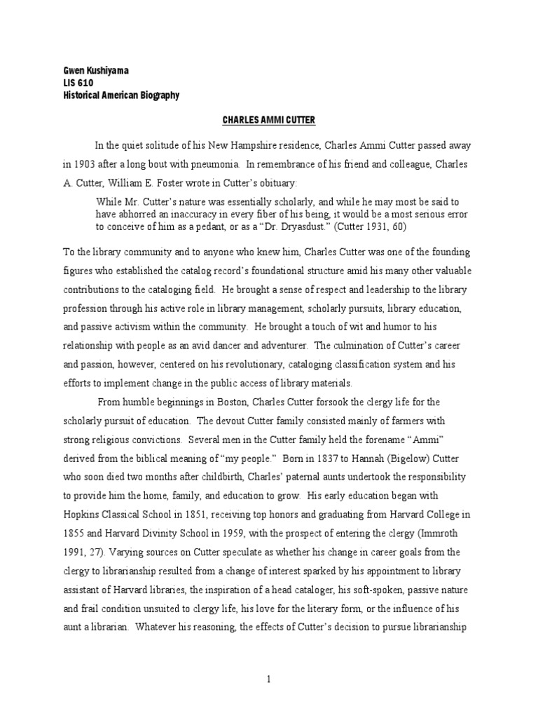 Charles Cutter | PDF | Cataloging | Library Science