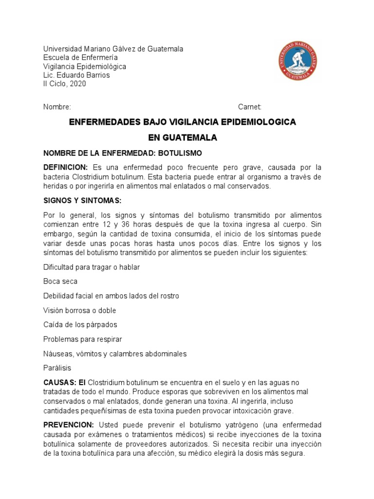 Enfermedades Bajo Vigilancia Epidemiologica | PDF | Sarampión | Salmonela