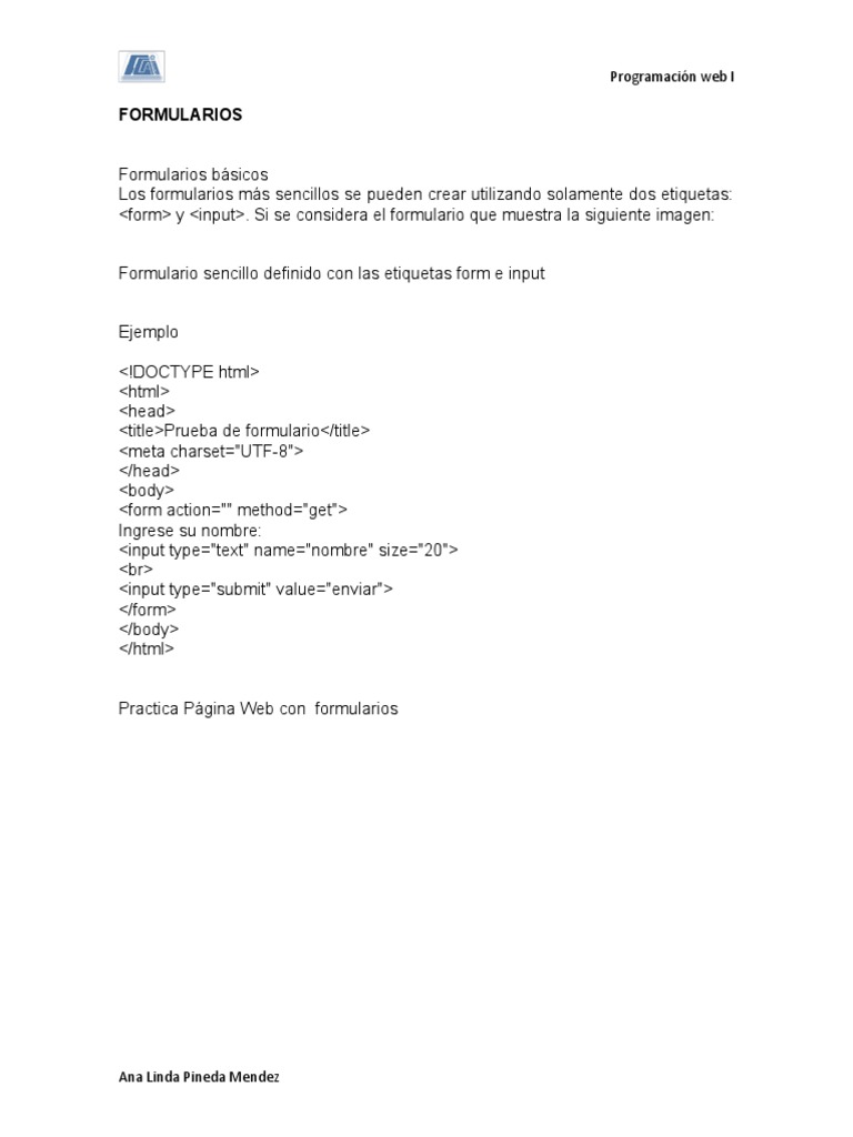 Guía de Formularios HTML para Principiantes | PDF | Servidor web ...