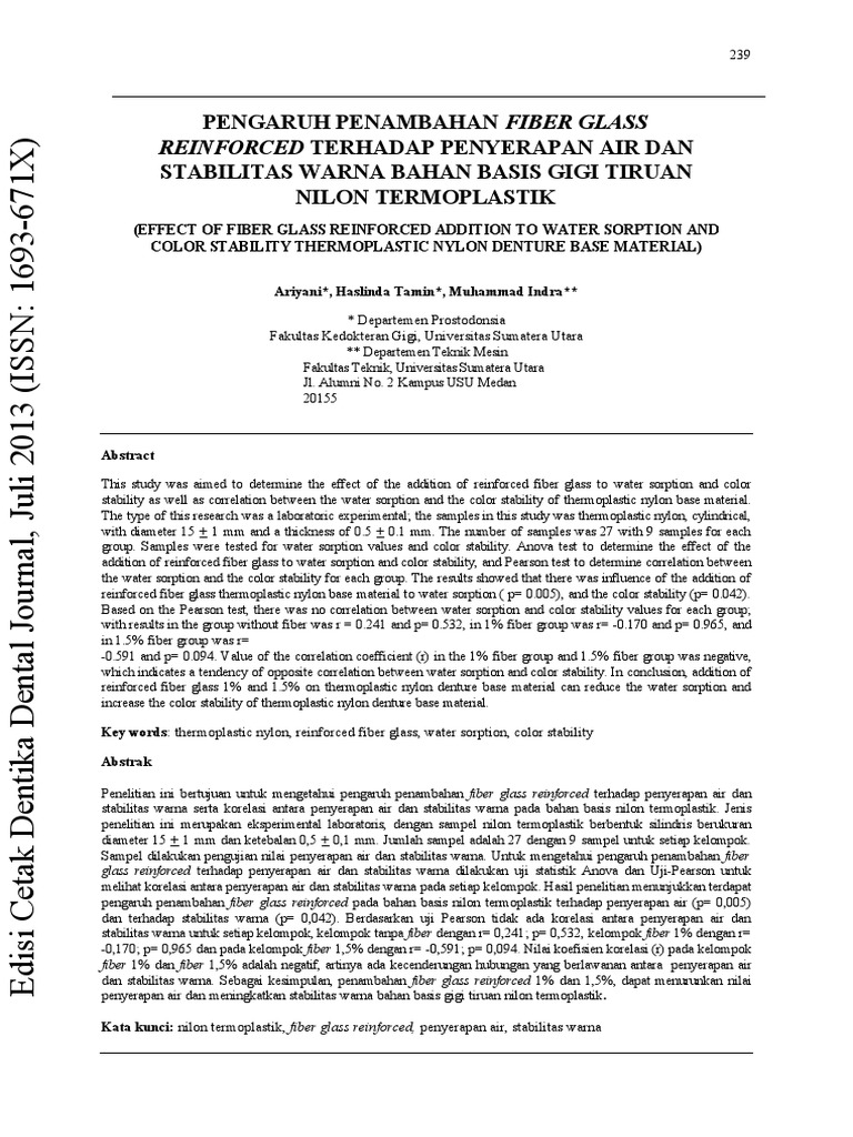 Reinforced Terhadap Penyerapan Air Dan | PDF | Padatan Amorf | Kacamata
