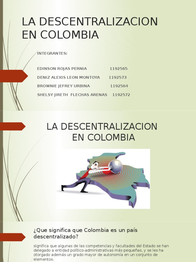 Descentralizacion en Colombia | PDF | Descentralización | Colombia