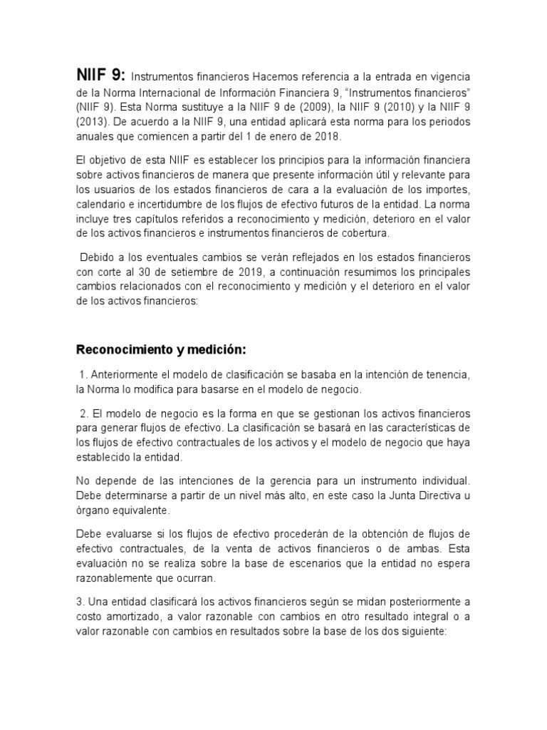 Niif 9 | PDF | normas internacionales de INFORMACION FINANCIERA ...