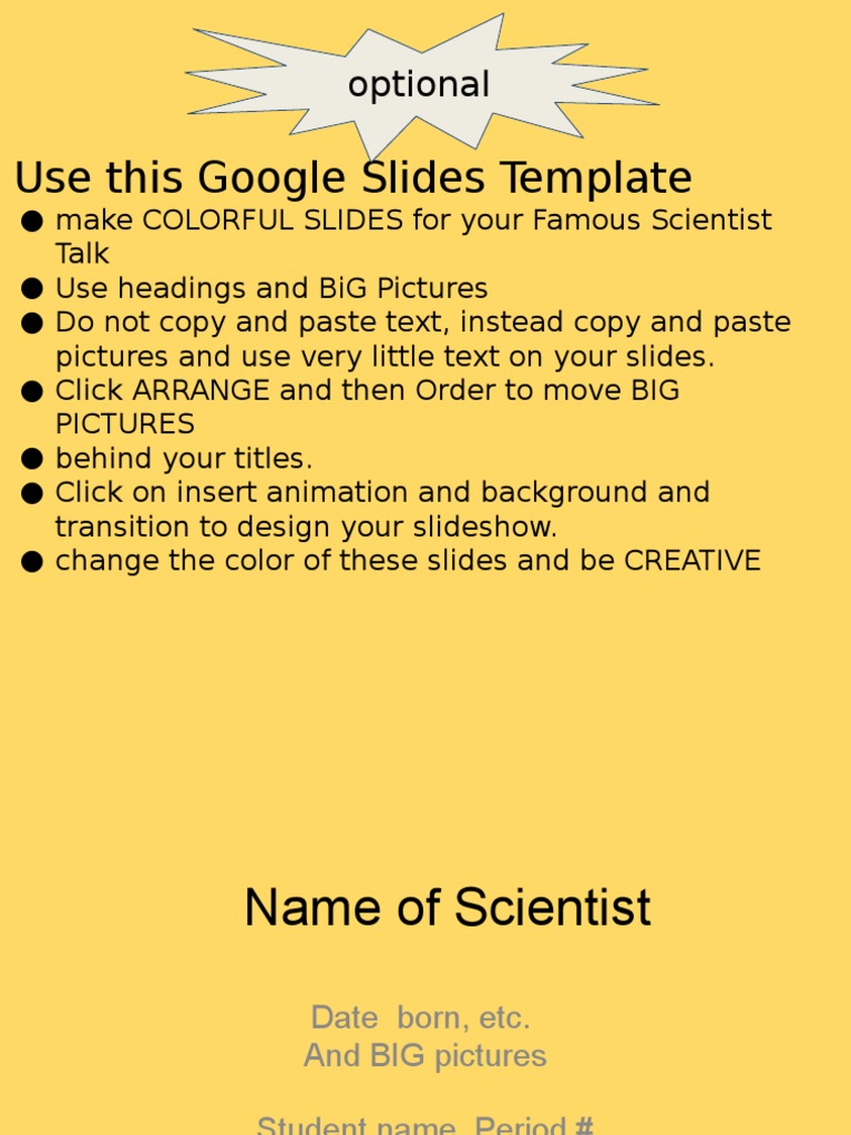 Famous Scientist Template | PDF