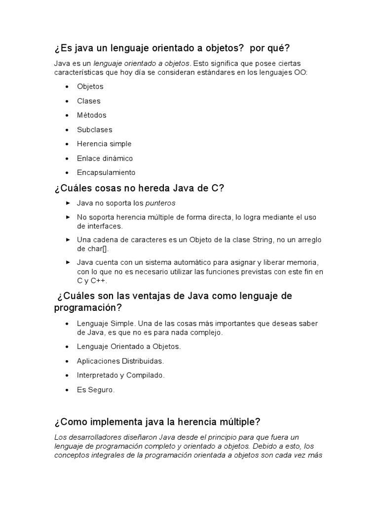 Es Java Un Lenguaje Orientado A Objetos | PDF