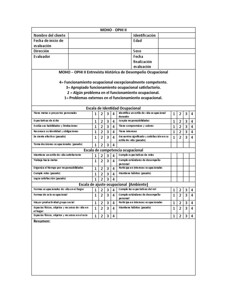 Escala OPHI II Nueva | PDF | Evaluación | Conceptos psicologicos