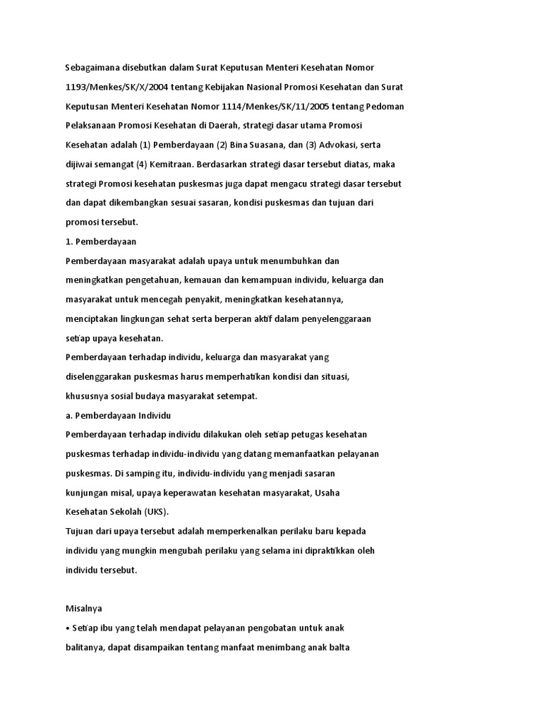 Strategi Promkes | PDF