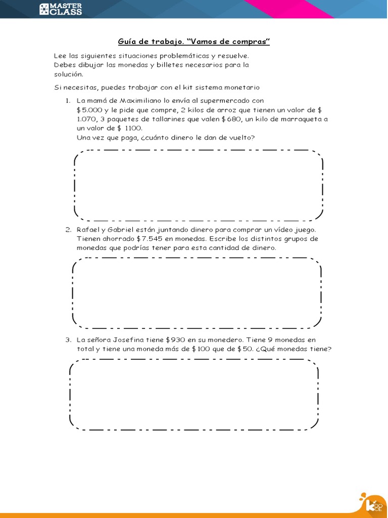 Guia de Trabajo Vamos de Compra | PDF