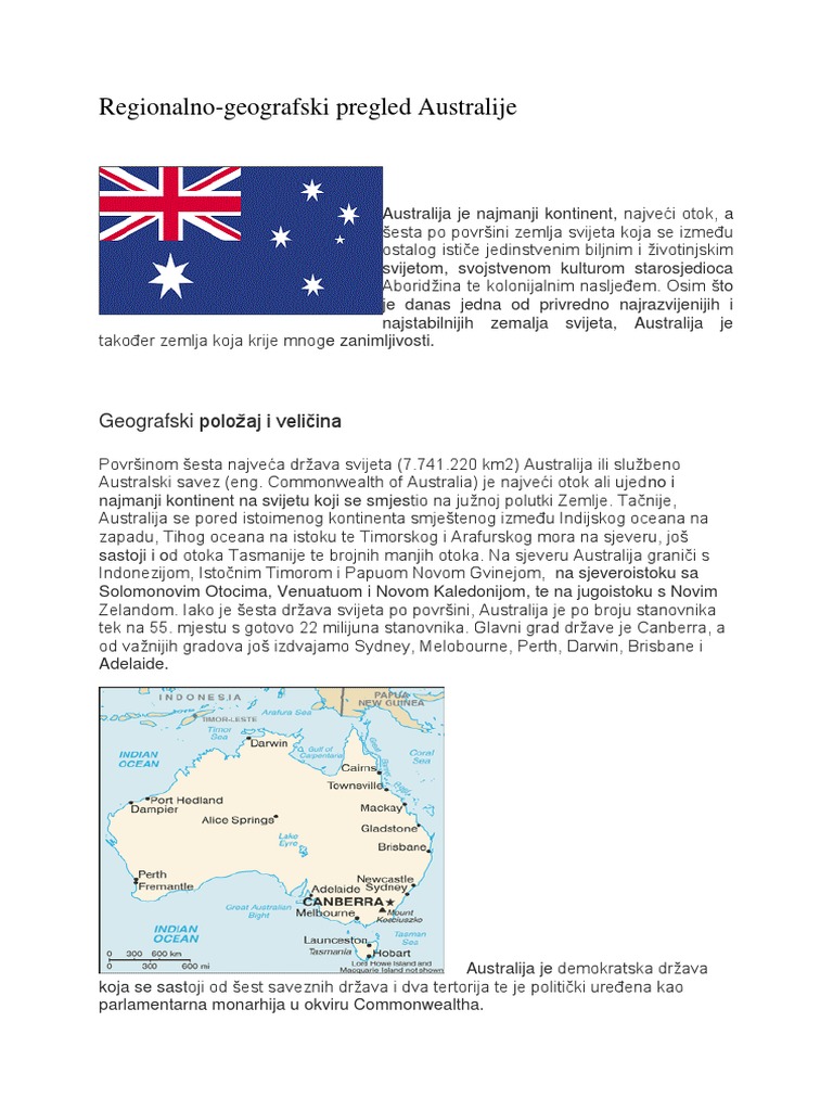 Regionalno-Geografski Pregled Australije PDF | PDF