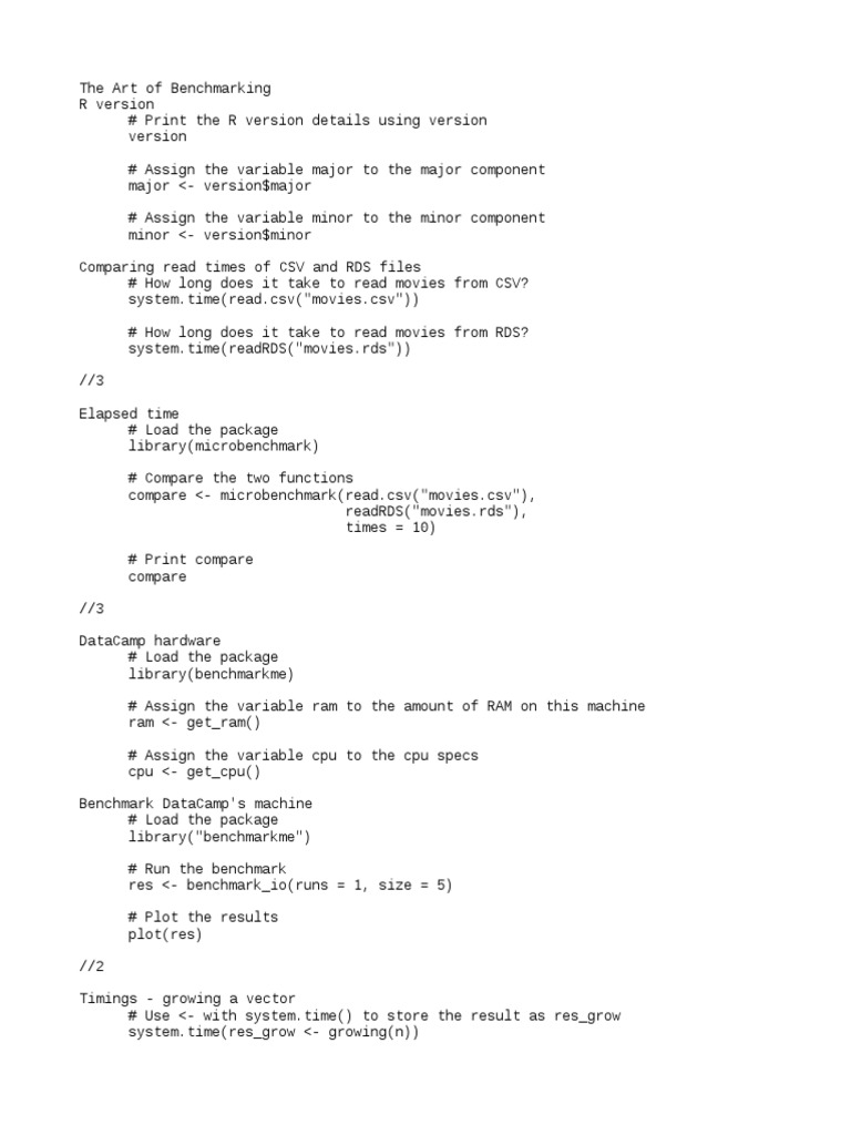 Writing Efficient R Code | PDF | Benchmark (Computing) | Computer Engineering