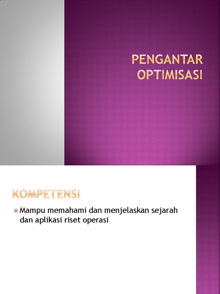 TIN206-1-Pengantar Optimisasi PDF | PDF | Komputer
