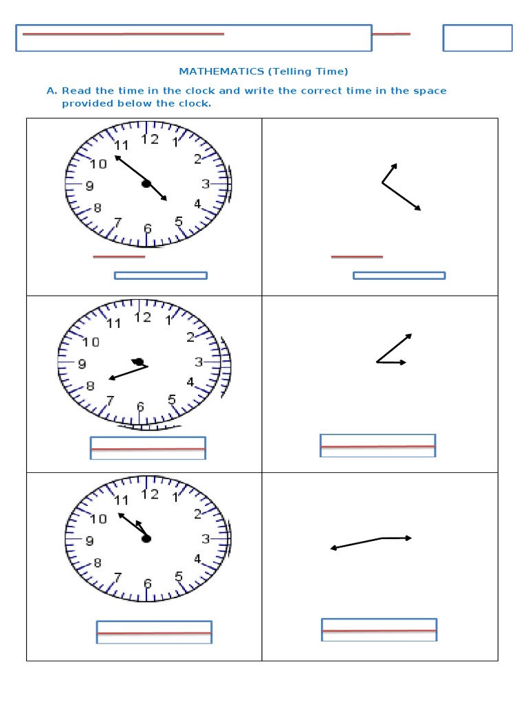 Telling Time: Clock Reading Practice | PDF