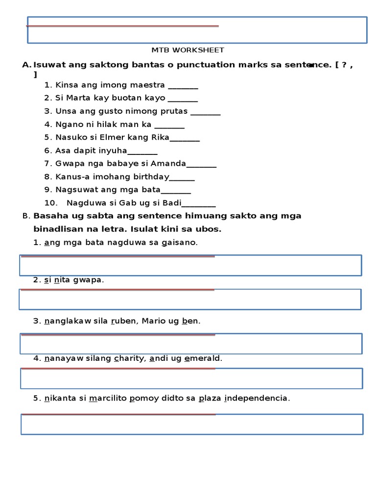 MTB Worksheet | PDF