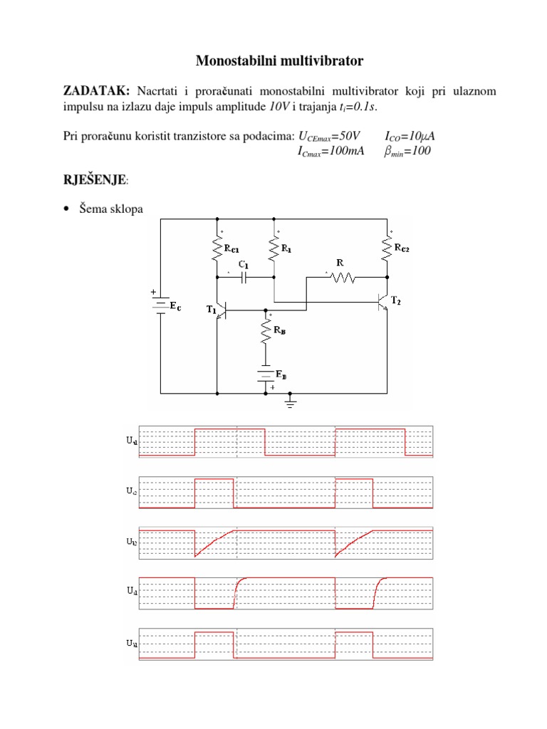 Monostabilni Multivibrator PDF | PDF