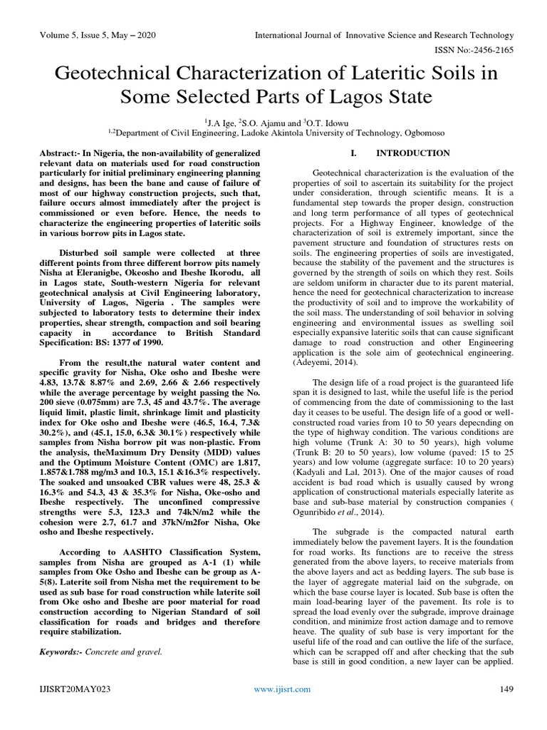 Geotechnical Characterization of Lateritic Soils | PDF | Geotechnical Engineering | Soil
