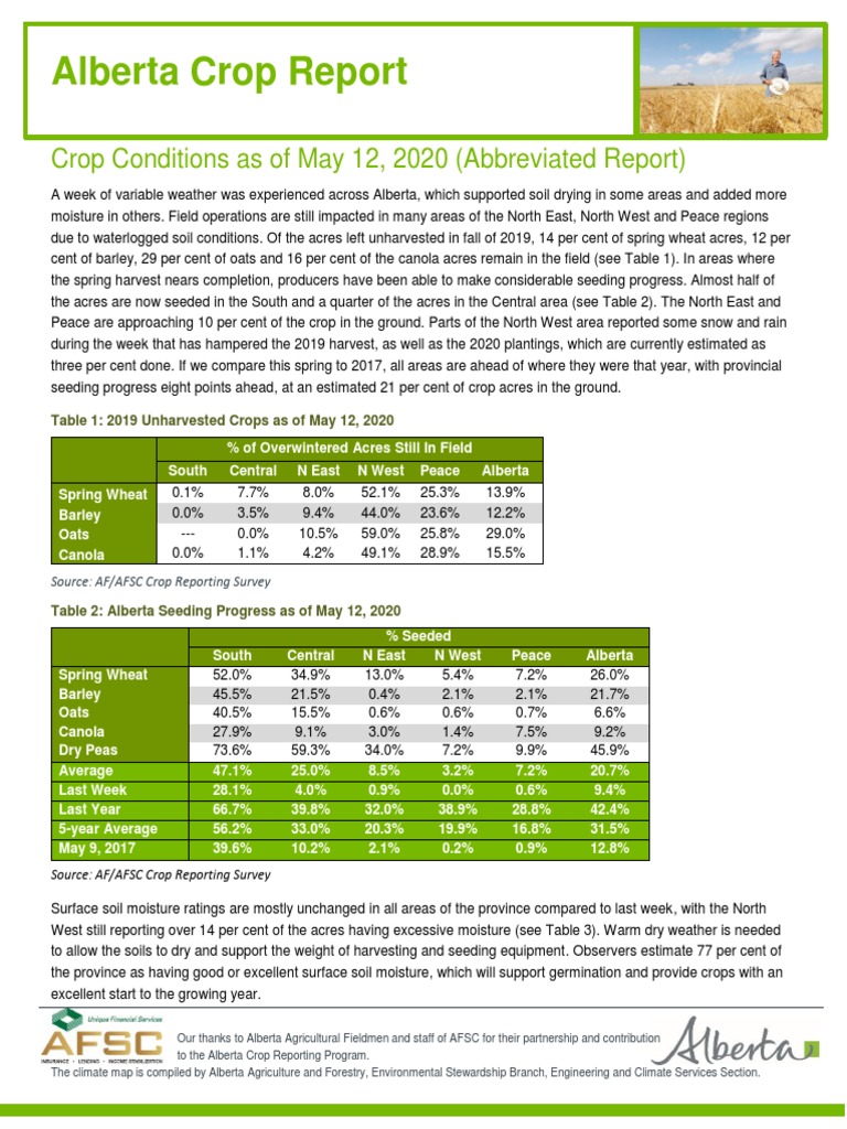 Alberta Crop Report 2020-05-12 | PDF