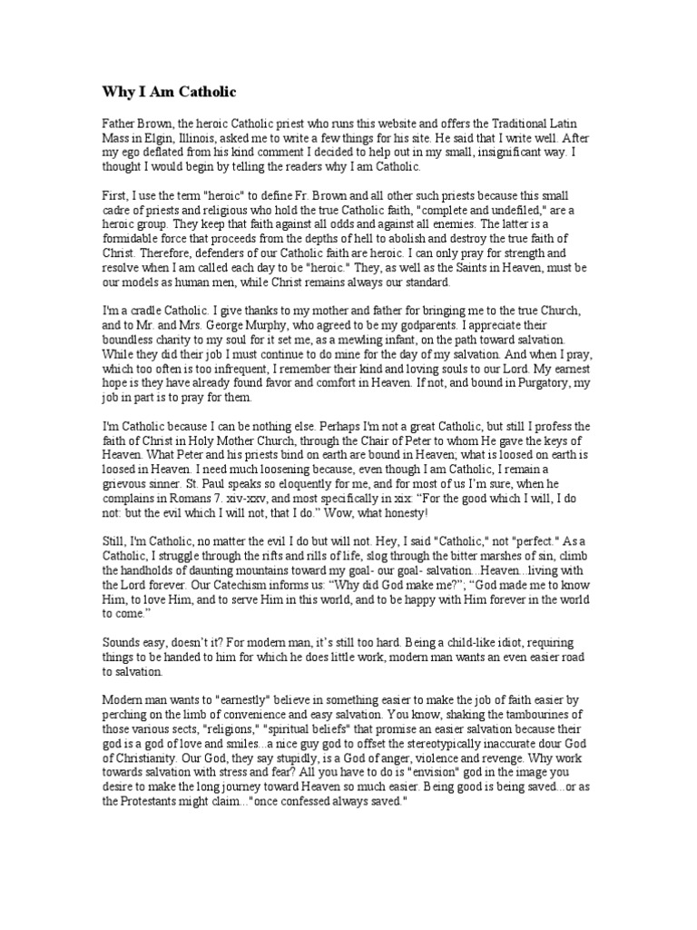 Why I Am Catholic | PDF | Catholic Church | Salvation