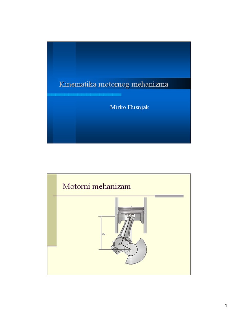 Kinematika Motornog Mehanizma | PDF