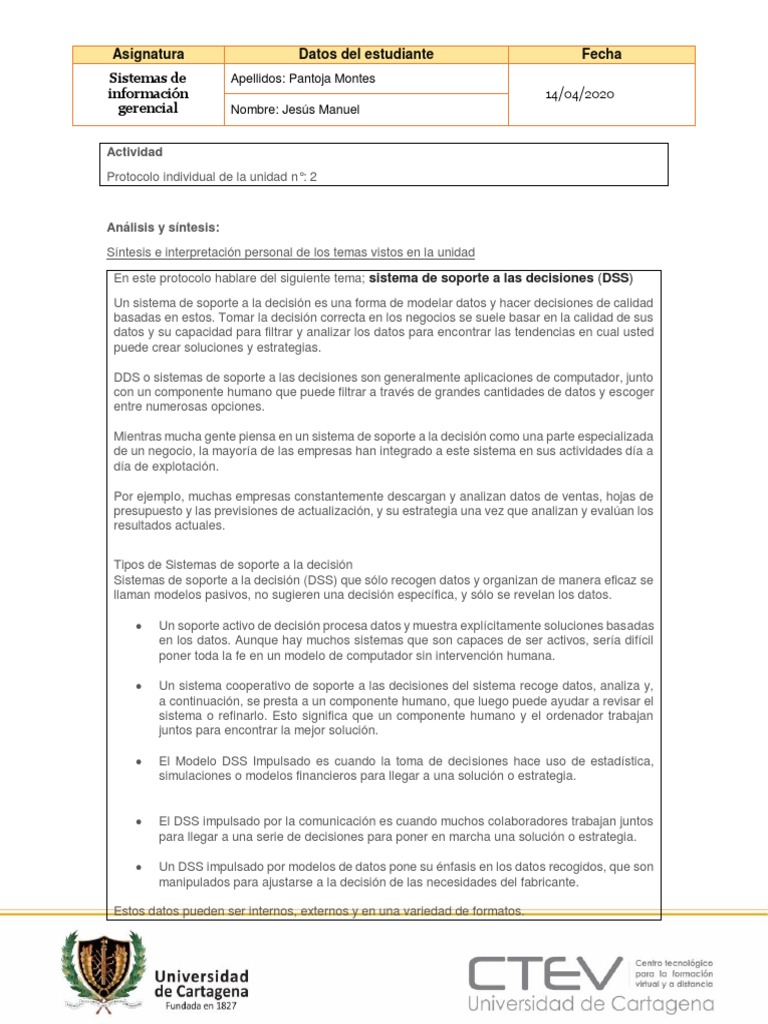Protocolo Individual #2 | PDF | Toma de decisiones | Business