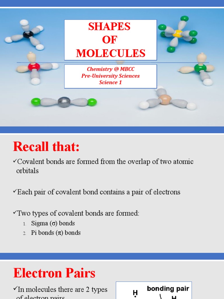 Molecular Shapes and VSEPR Theory | PDF | Covalent Bond | Chemical Bond