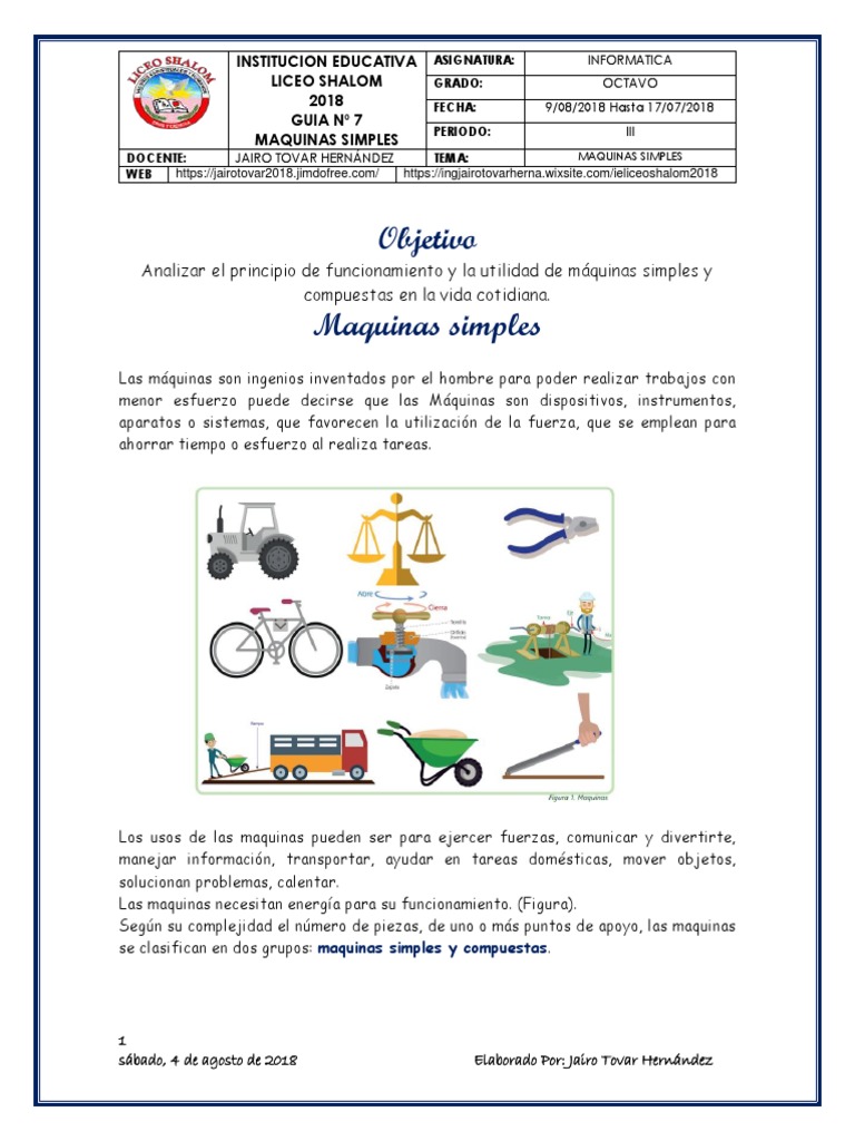 GUIA Nº7 TEMA Máquinas | PDF | Palanca | Engranaje