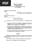 Urgent Motion To Post Bail | PDF | Bail | Prosecutor