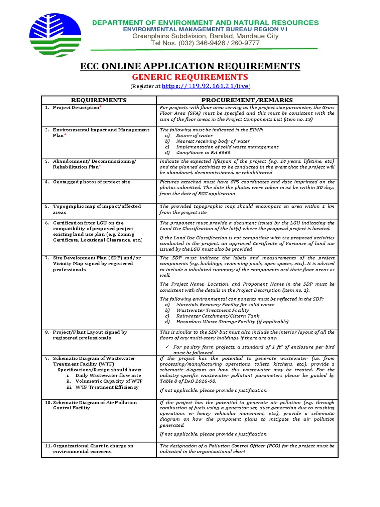 4 ECC Online Requirements GENERIC | PDF | Wastewater | Notary Public