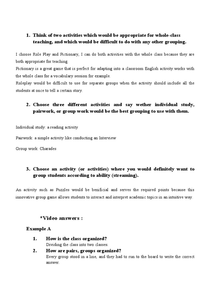 Pair and Group Work (Task) | PDF | Reading Comprehension | Teachers
