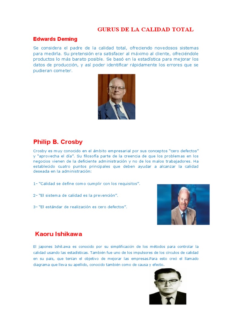 Gurus de La Calidad Total | PDF