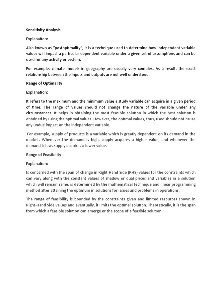Understanding Sensitivity Analysis Techniques | PDF | Teaching Methods ...