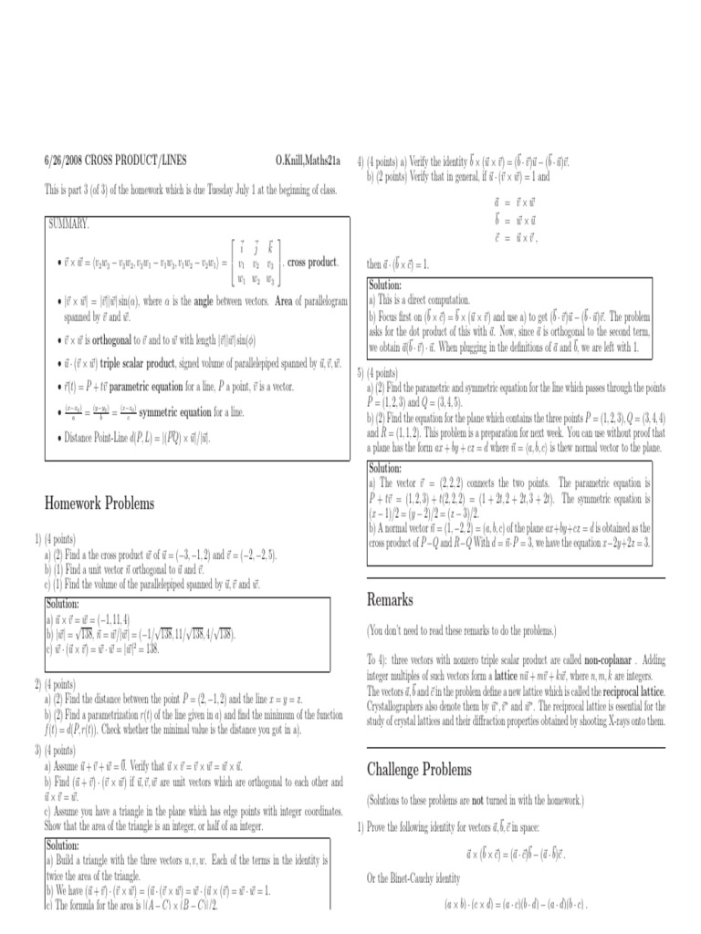 Homework Problems | PDF | Vector Space | Area