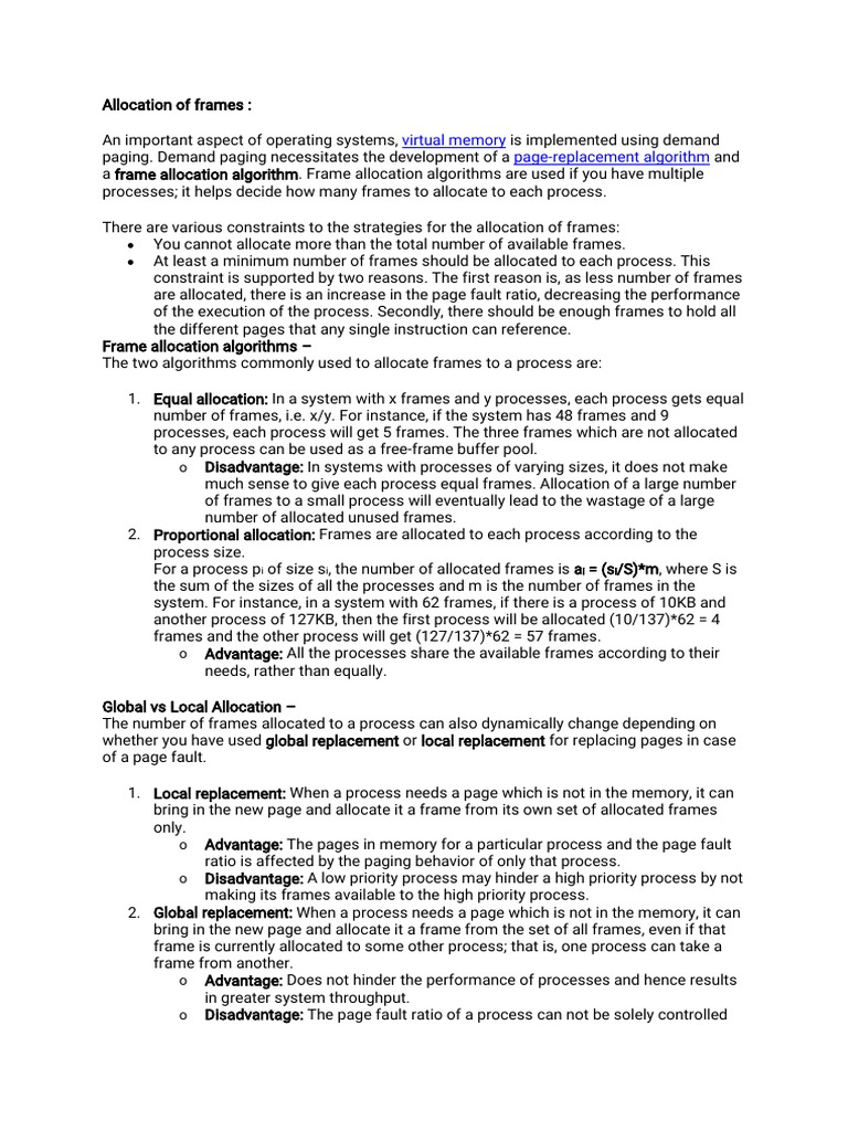 Allocation of Frames | PDF | Computer Architecture | Computing