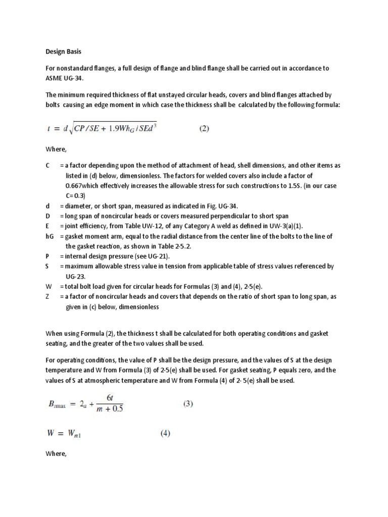 Flange Calc Design Basis | PDF
