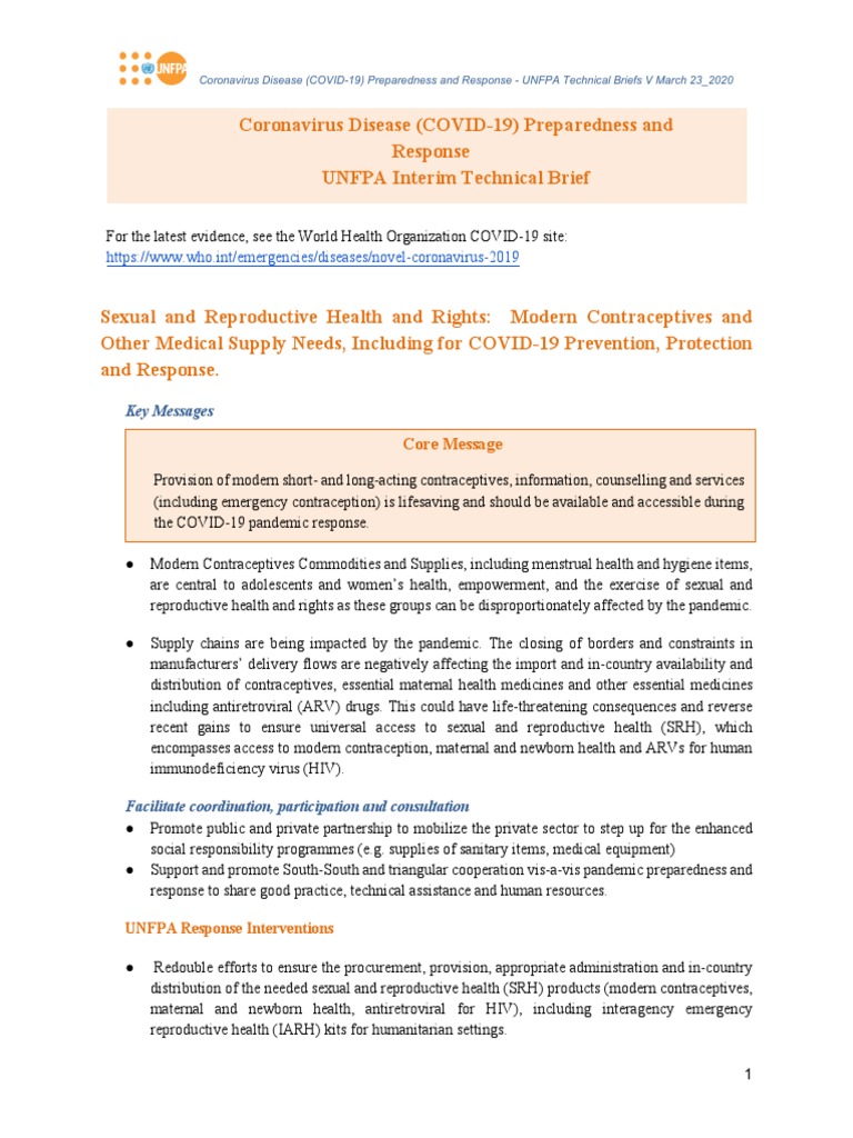 Key Messages: Core Message | PDF | Reproductive Health | Management Of ...
