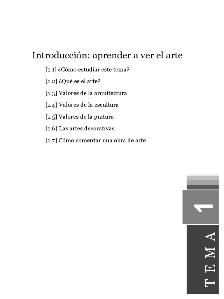 TEMA1 Introduccion, Aprender A Ver El Arte | PDF | Pinturas | Escultura